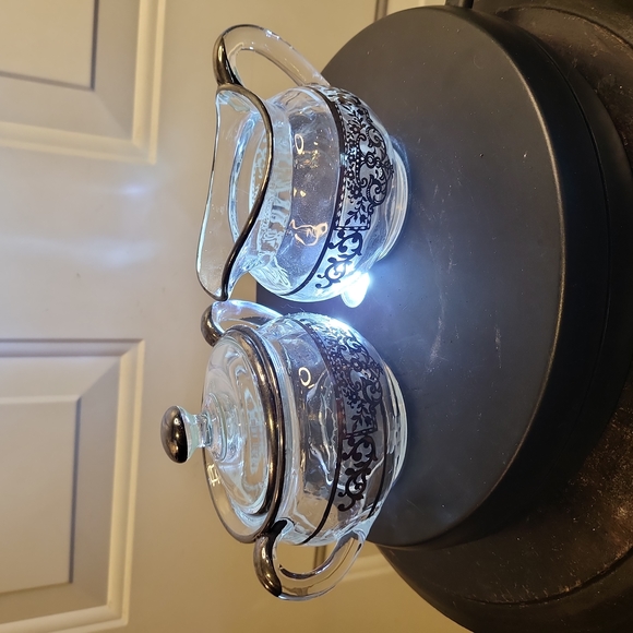 Hiesey | Kitchen | Vintage Heisey Silvered Glass Cream And Sugar Vessels | Poshmark